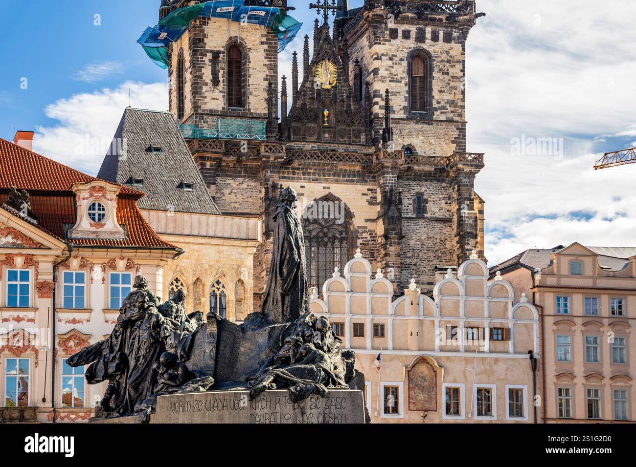 The Jan Hus Memorial designed by Ladislav Šaloun and dedicated to the ...