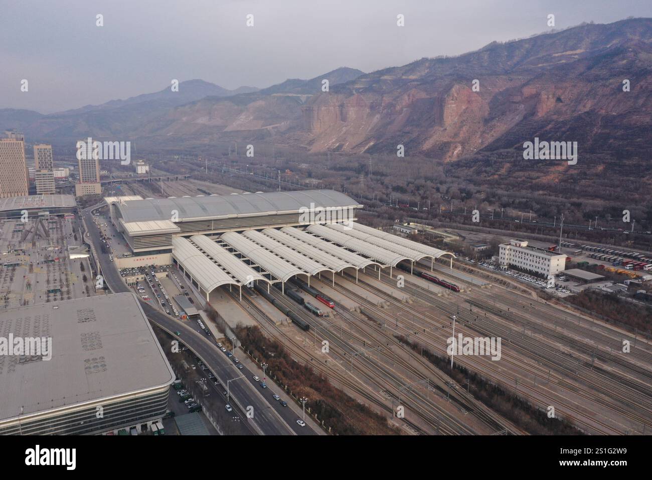 XINING, CHINA - JANUARY 3, 2025 - Aerial photo shows the Lanzhou ...