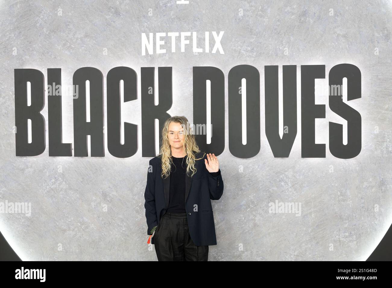 Cast and guests attend the Black Doves premiere Featuring: Lisa Gunning ...