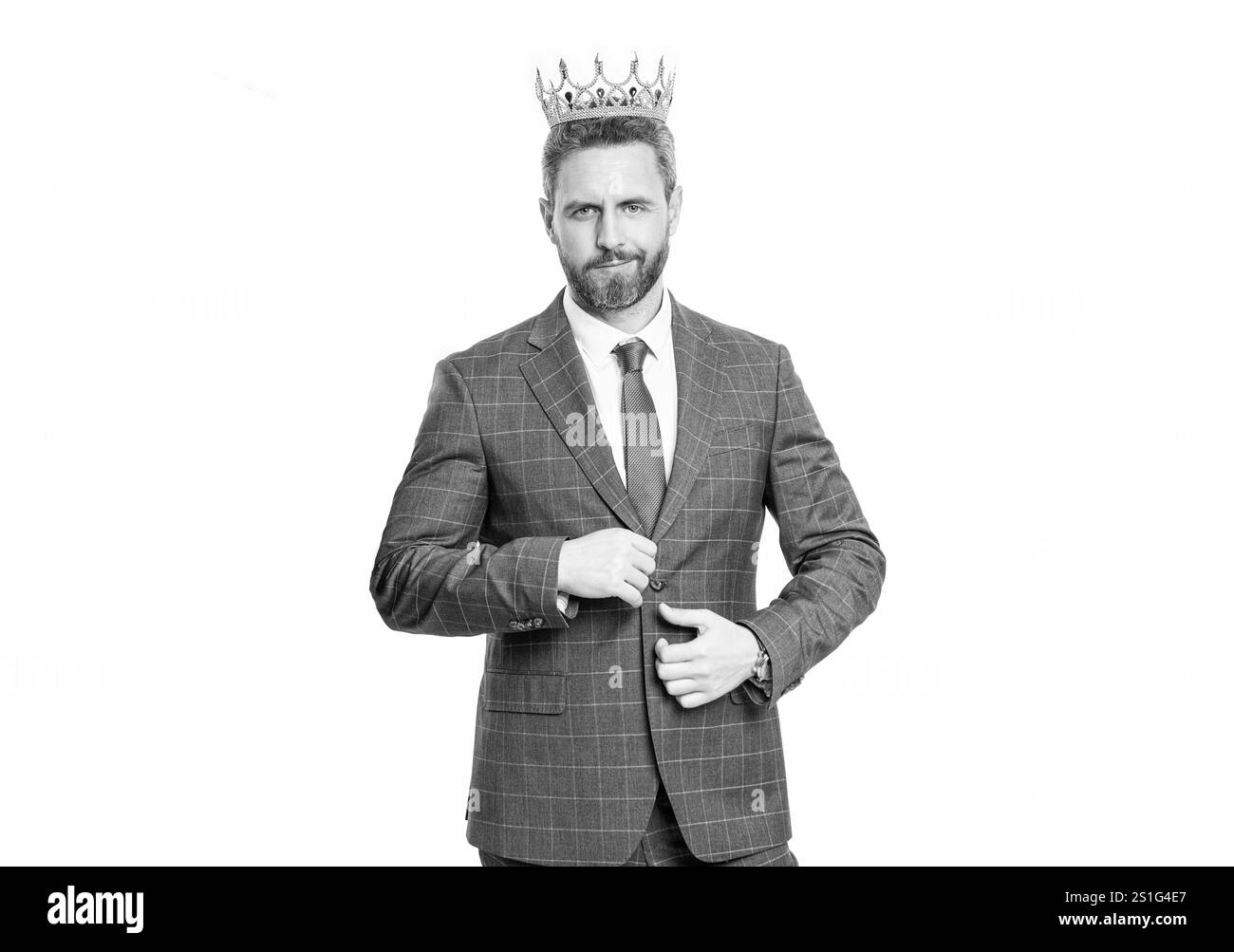 Business leader man in crown. Big boss. Business success and leadership ...
