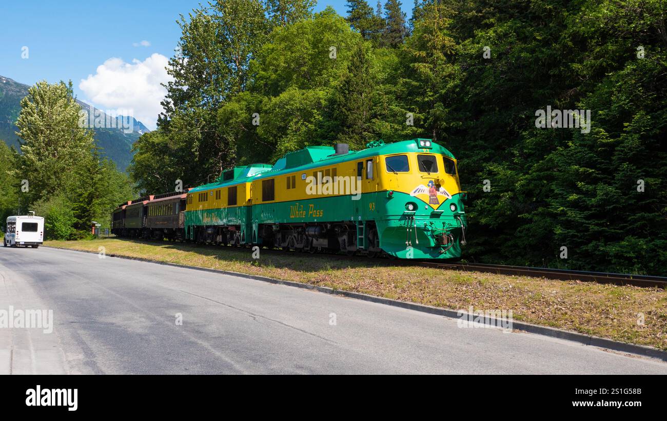 Skagway, Alaska, USA - July 07, 2019: White Pass and Yukon Railway ...