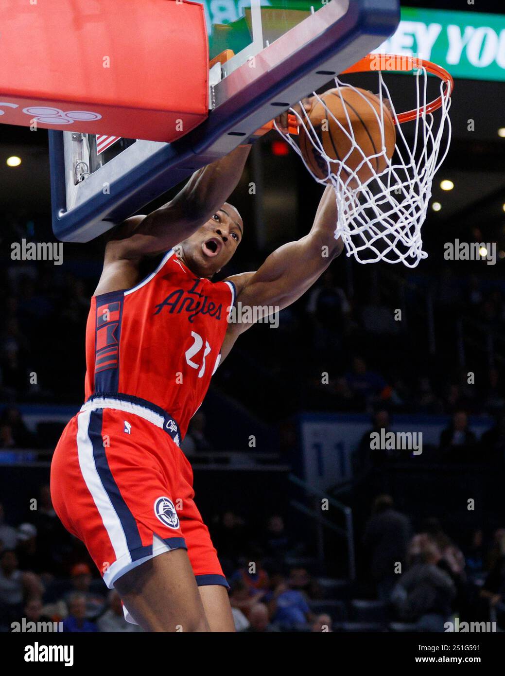 Los Angeles Clippers forward Kai Jones dunks during the second half of ...