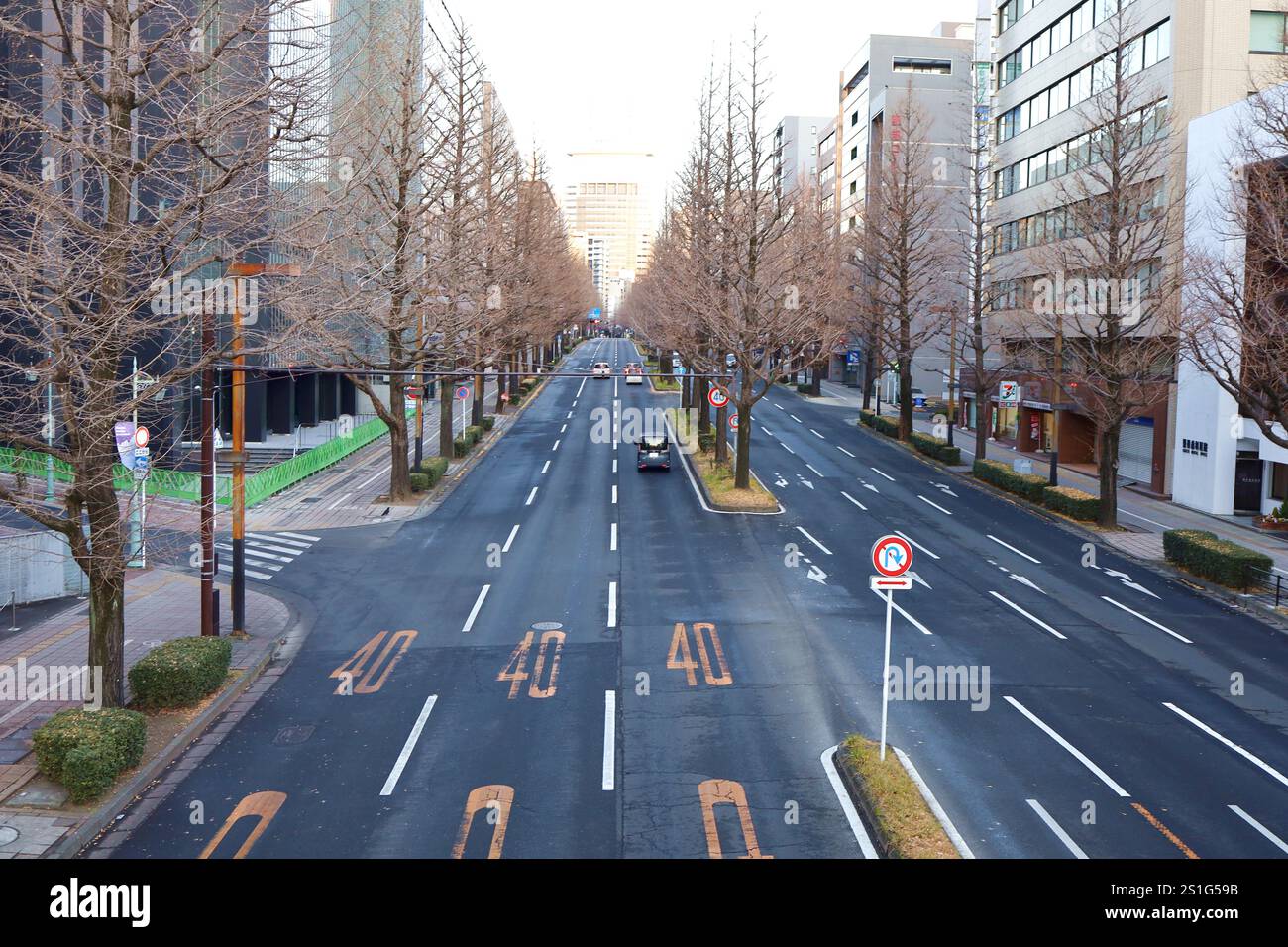 January 1, 2025. Sendai, Miyagi Prefecture, Japan.Sendai's downtown area at 7am on New Year's ...