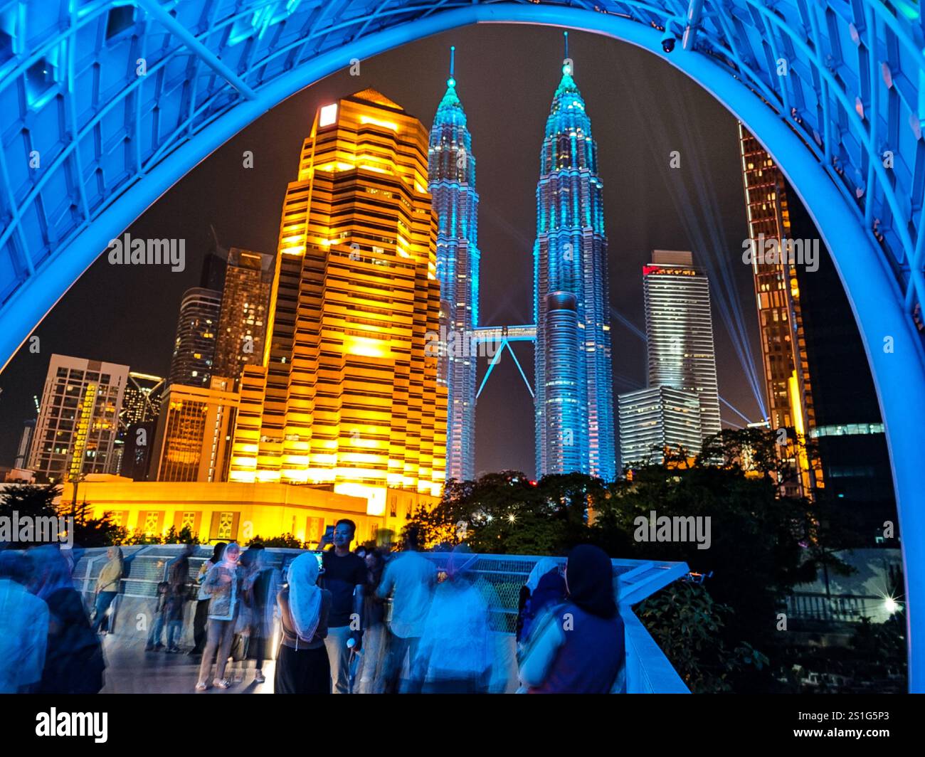 View of KLCC Twin Towers Stock Photo - Alamy