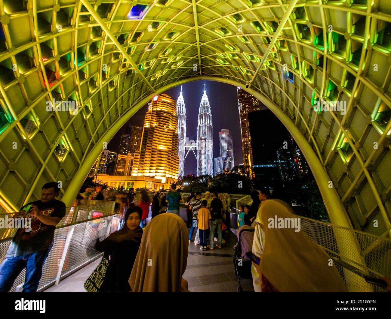 View of KLCC Twin Towers Stock Photo - Alamy