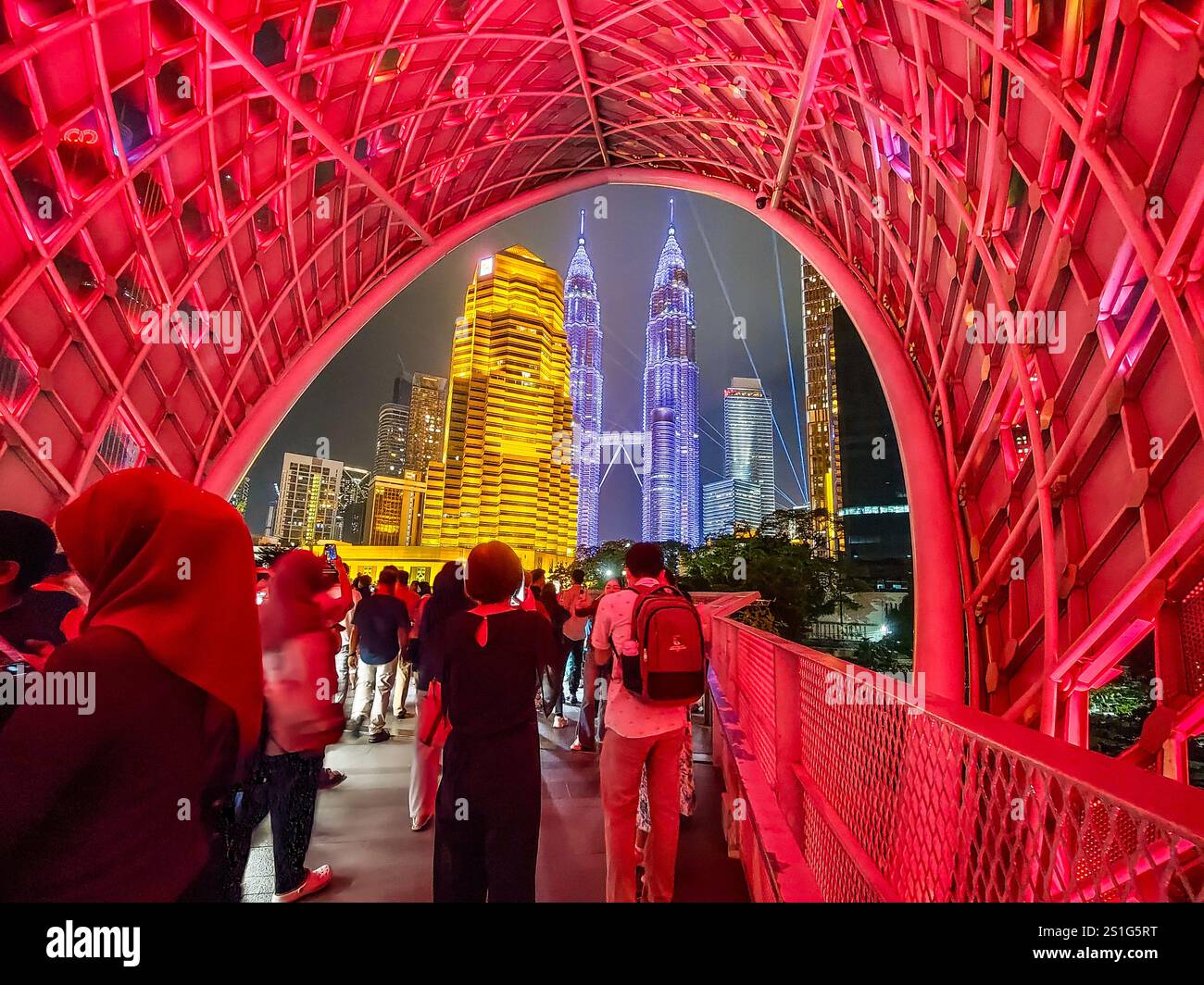View of KLCC Twin Towers Stock Photo - Alamy