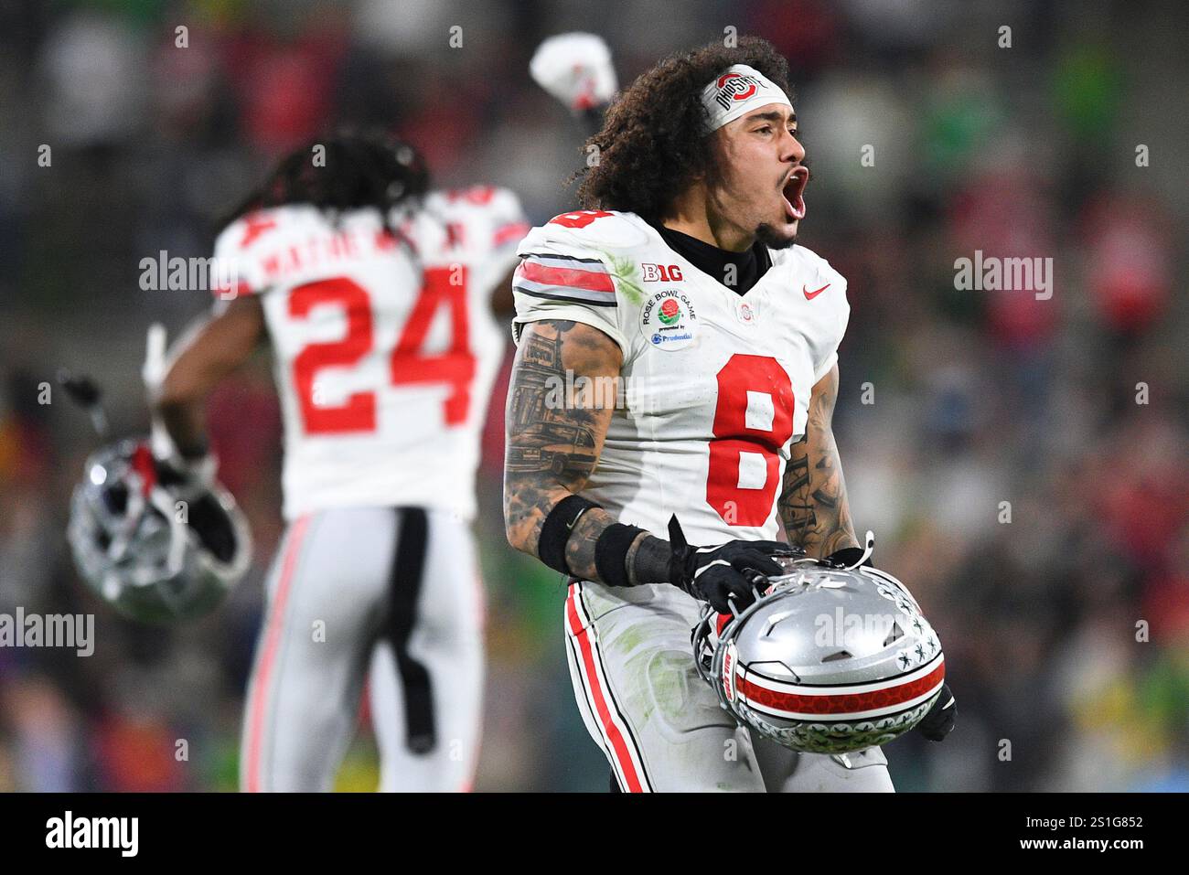 PASADENA, CA - JANUARY 01: Safety Lathan Ransom #8 of the Ohio State ...