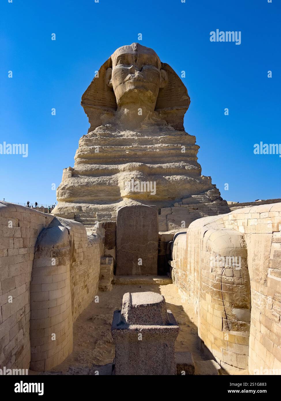 The great sphinx of Giza, with special close access between the paws ...