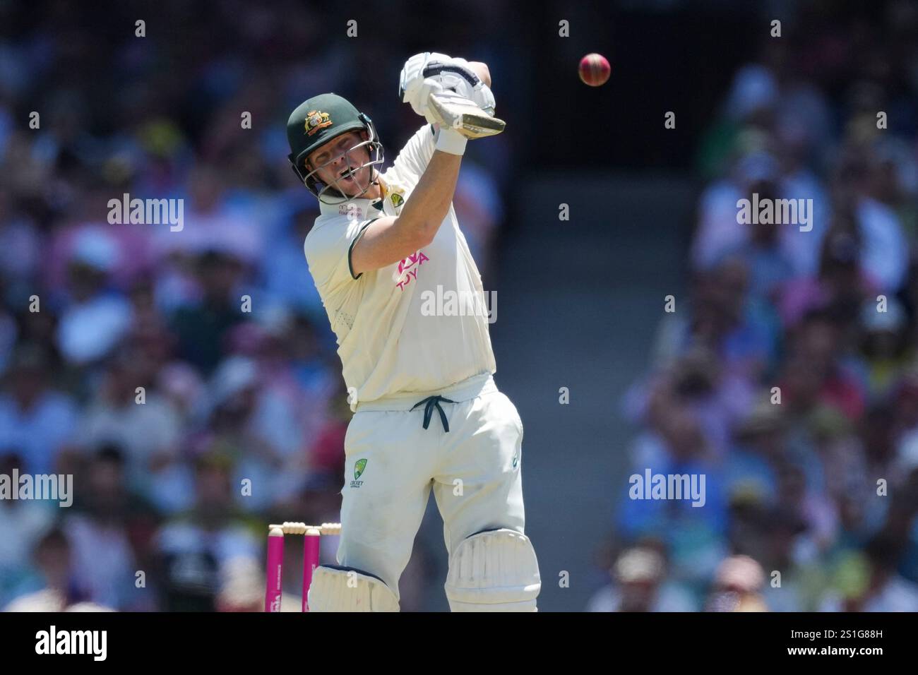 Australia's Steve Smith bats during play on the second day of the fifth ...