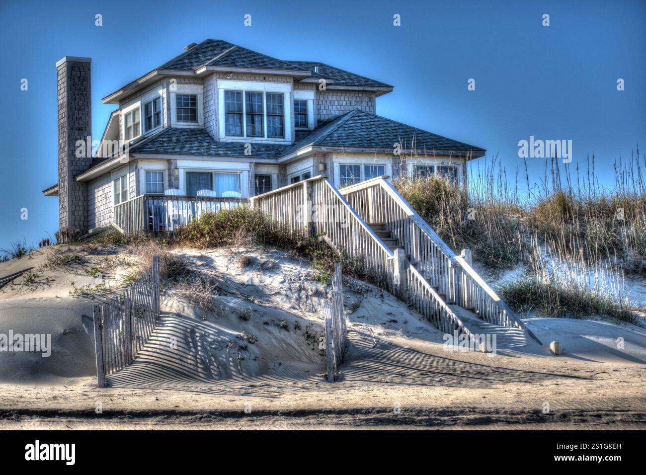 Outer Banks Ocean Beach House Stock Photo - Alamy