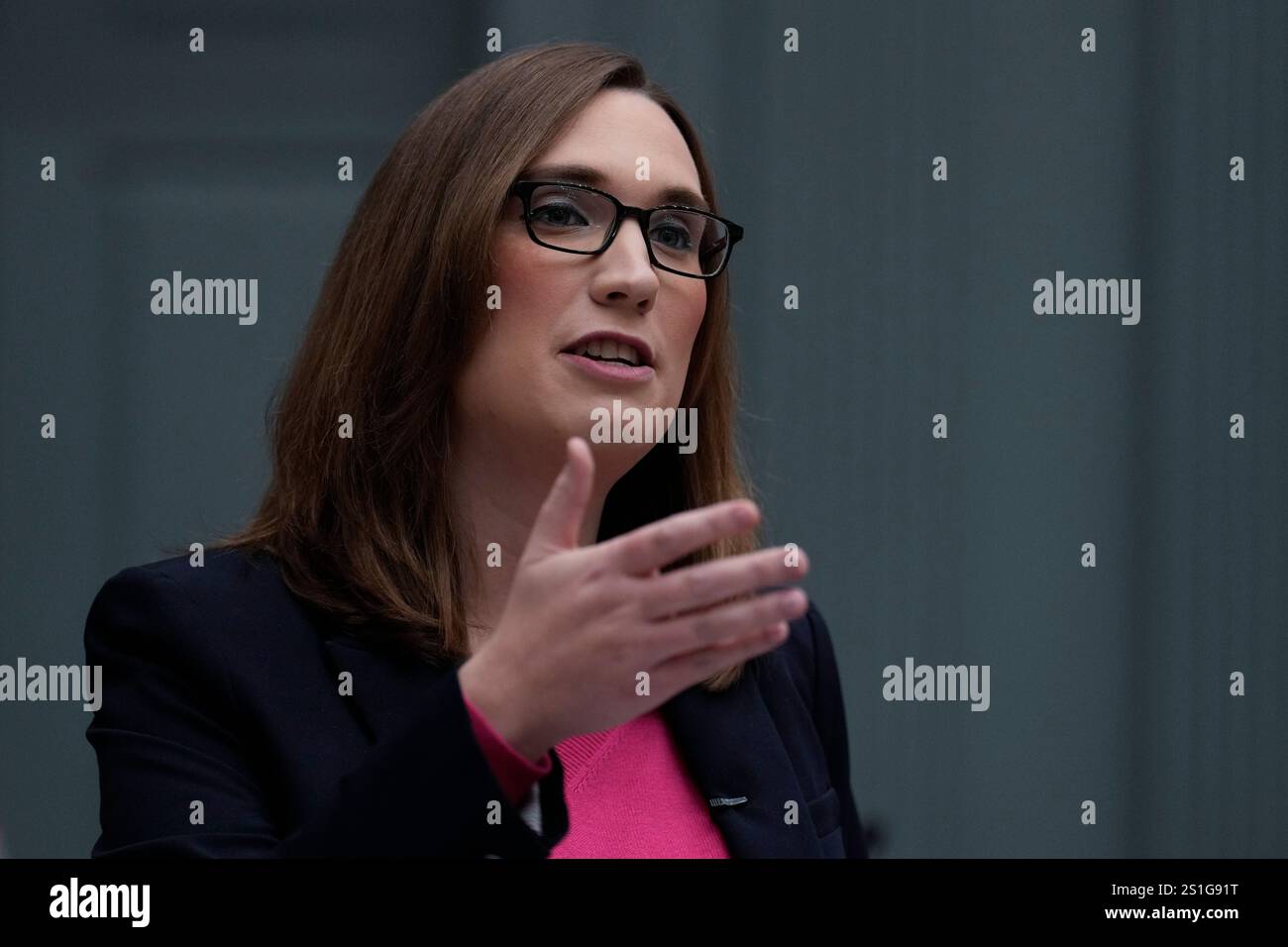 U.S. Rep.-elect Sarah McBride, D-Del., gives her farewell speech on the ...