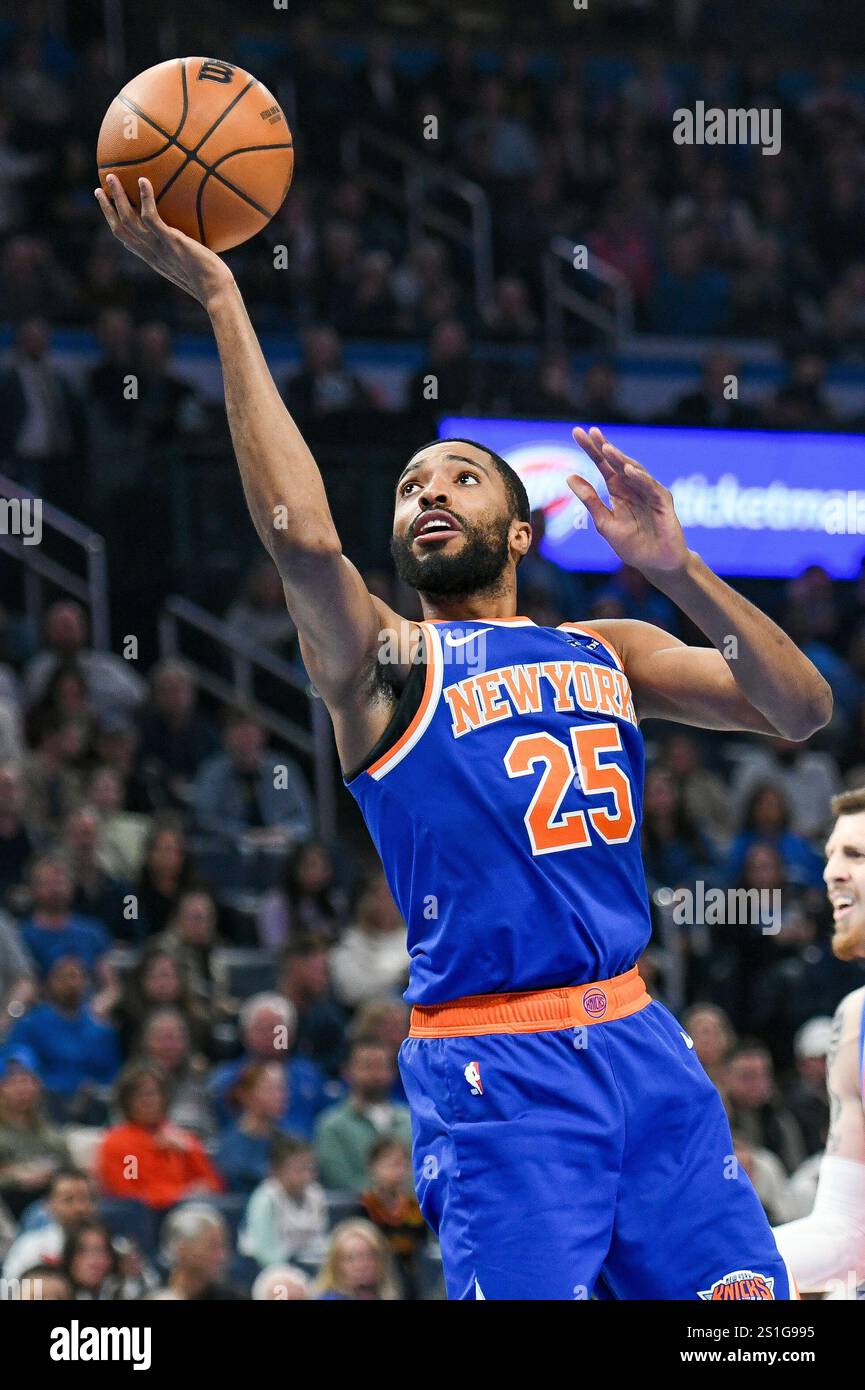 New York Knicks forward Mikal Bridges shoots during the first half of ...