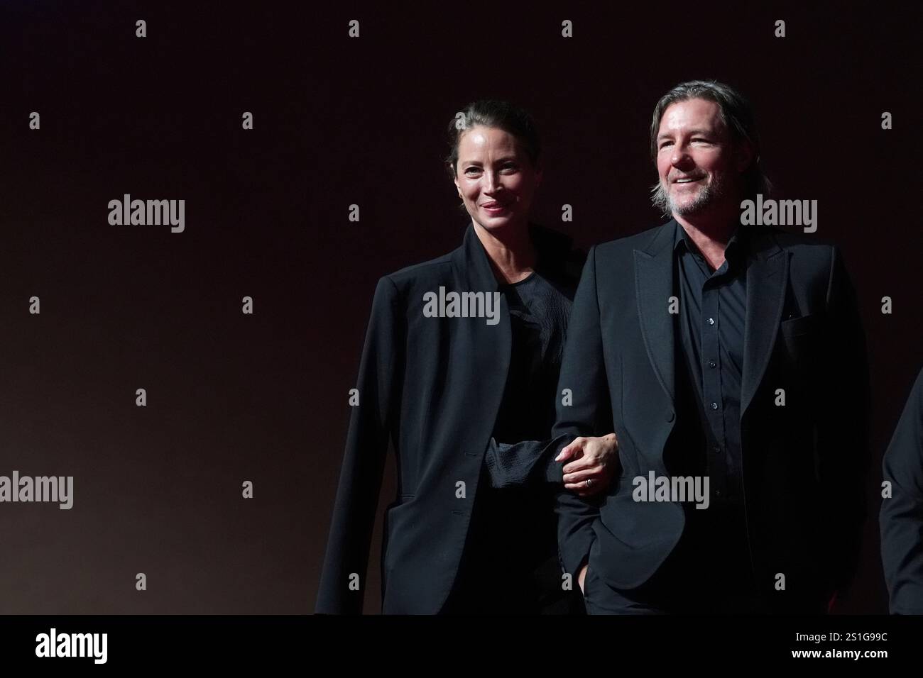 Christy Turlington, left, and Edward Burns during the 36th annual Palm ...