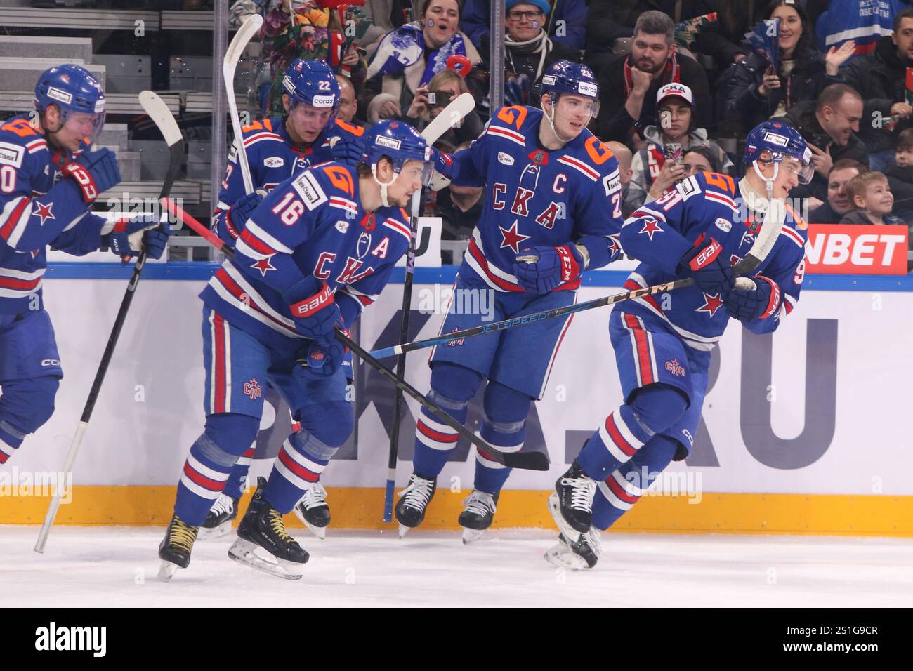 Saint Petersburg, Russia. 03rd Jan, 2025. Nikita Zaitsev (22), Sergei Plotnikov (16), Alexander ...