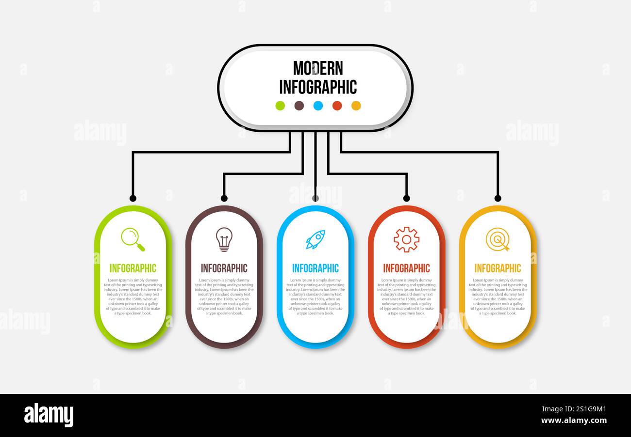 Presentation business infographic template with 5 options. Vector ...