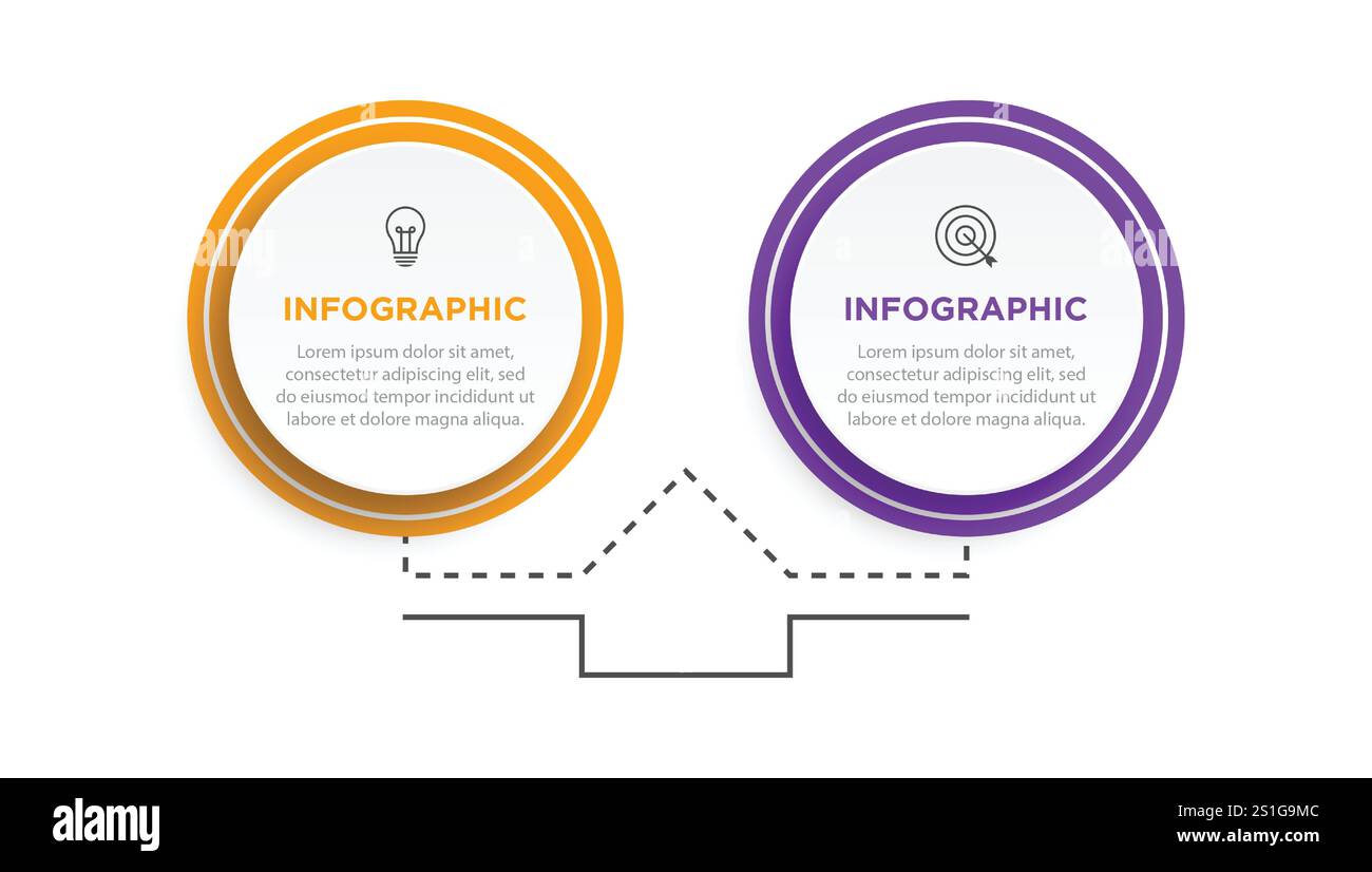 Thin line infographic template, business concept with 2 options, step or process Stock Vector ...