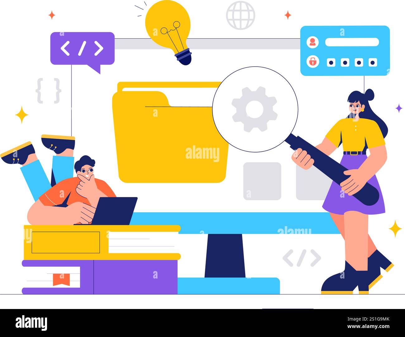 Informatics Vector Illustration featuring Logistics and Supply Chain Management Software ...