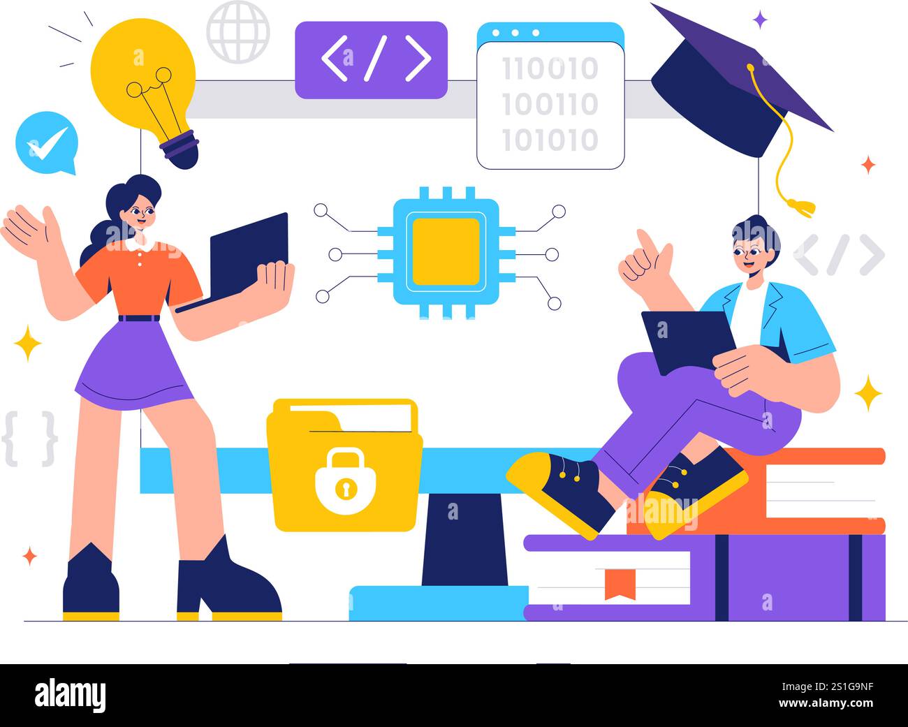 Informatics Vector Illustration featuring Logistics and Supply Chain Management Software ...