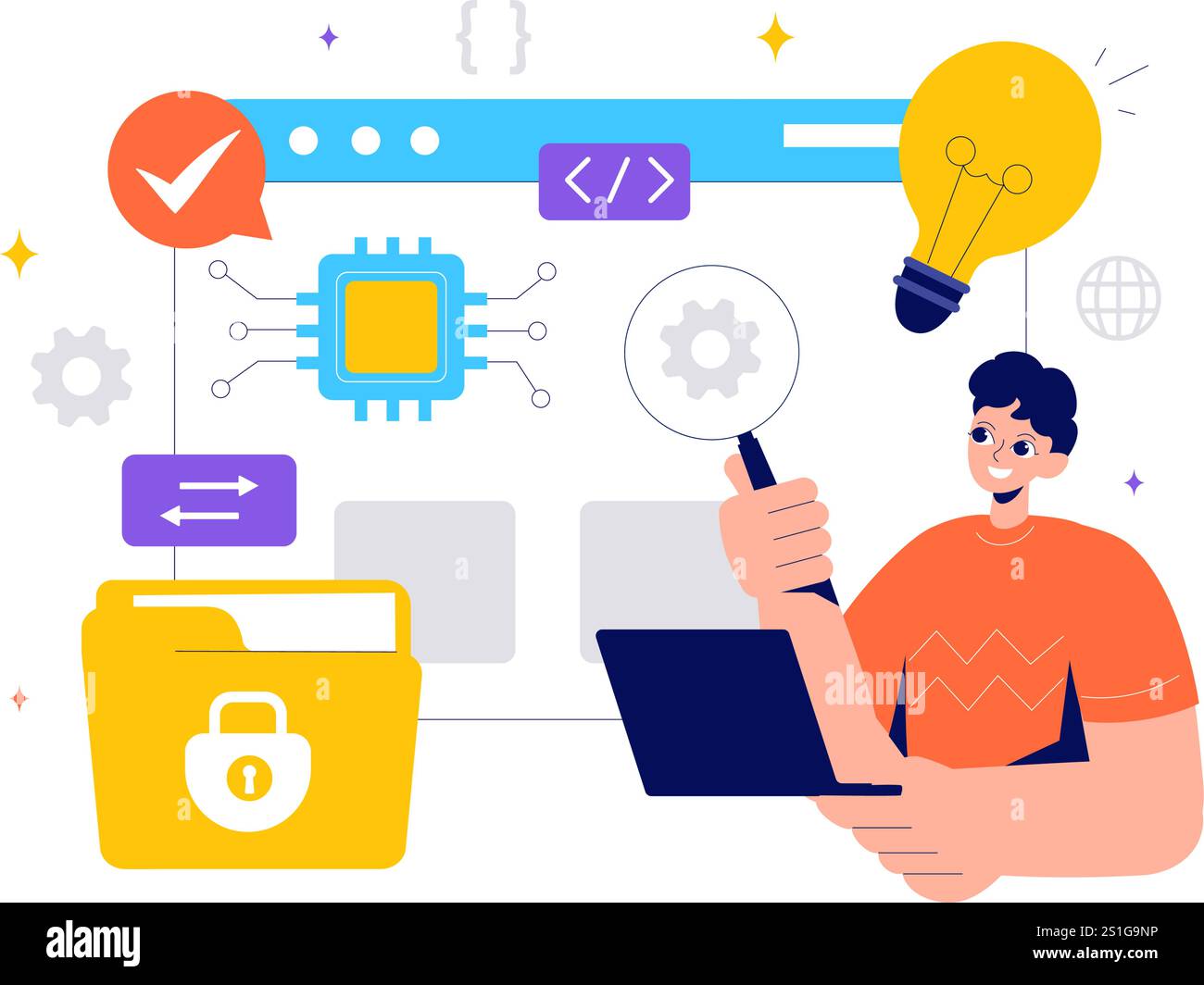 Informatics Vector Illustration featuring Logistics and Supply Chain ...