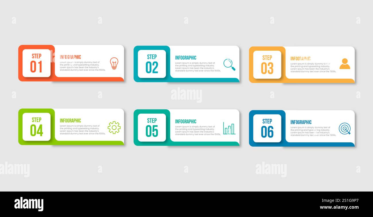 Presentation business infographic template with 6 options. Vector ...
