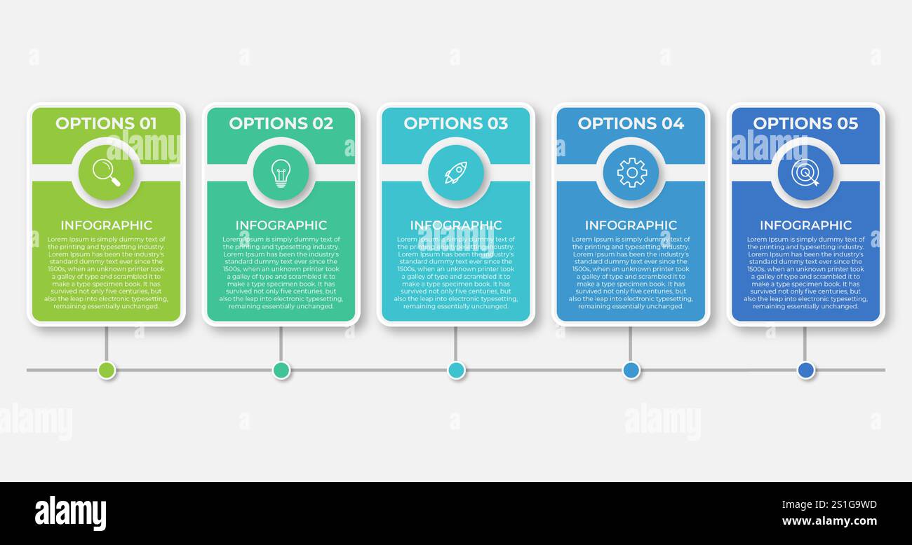 Presentation business infographic template with 5 options. Vector ...