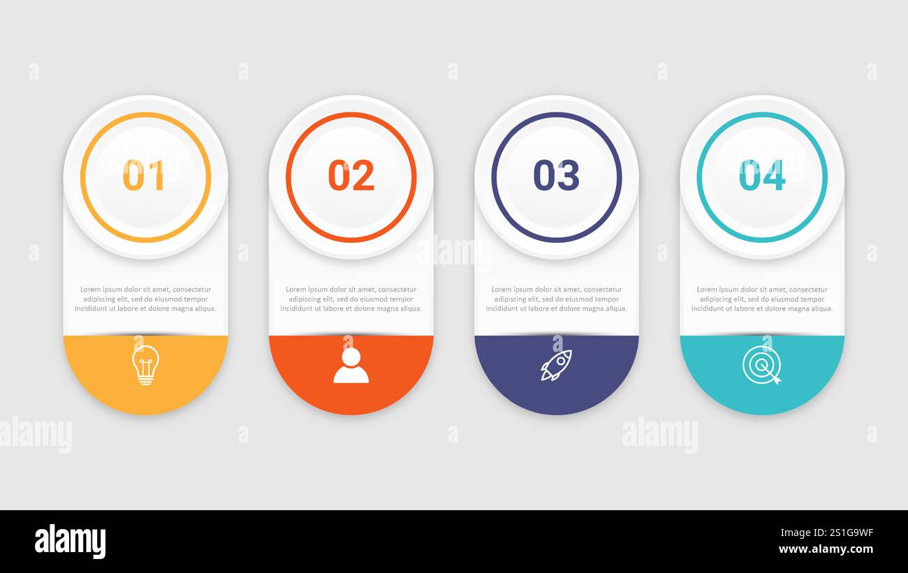 Presentation business infographic template with 4 options. Vector ...