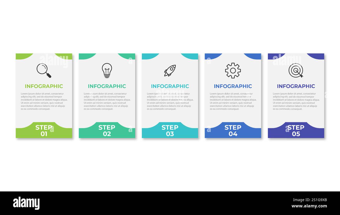 Presentation business infographic template with 5 options. Vector ...