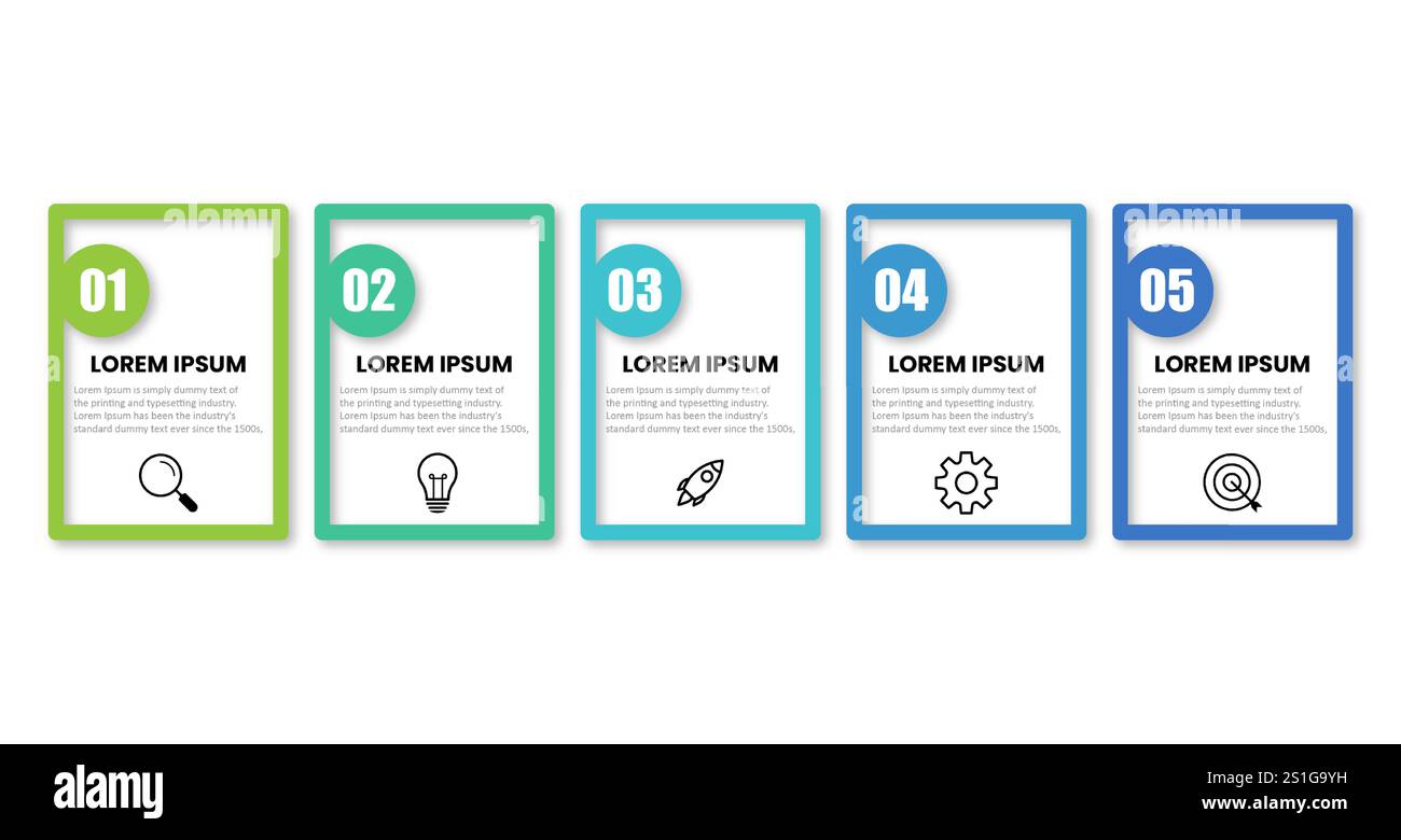 Presentation business infographic template with 5 options. Vector ...