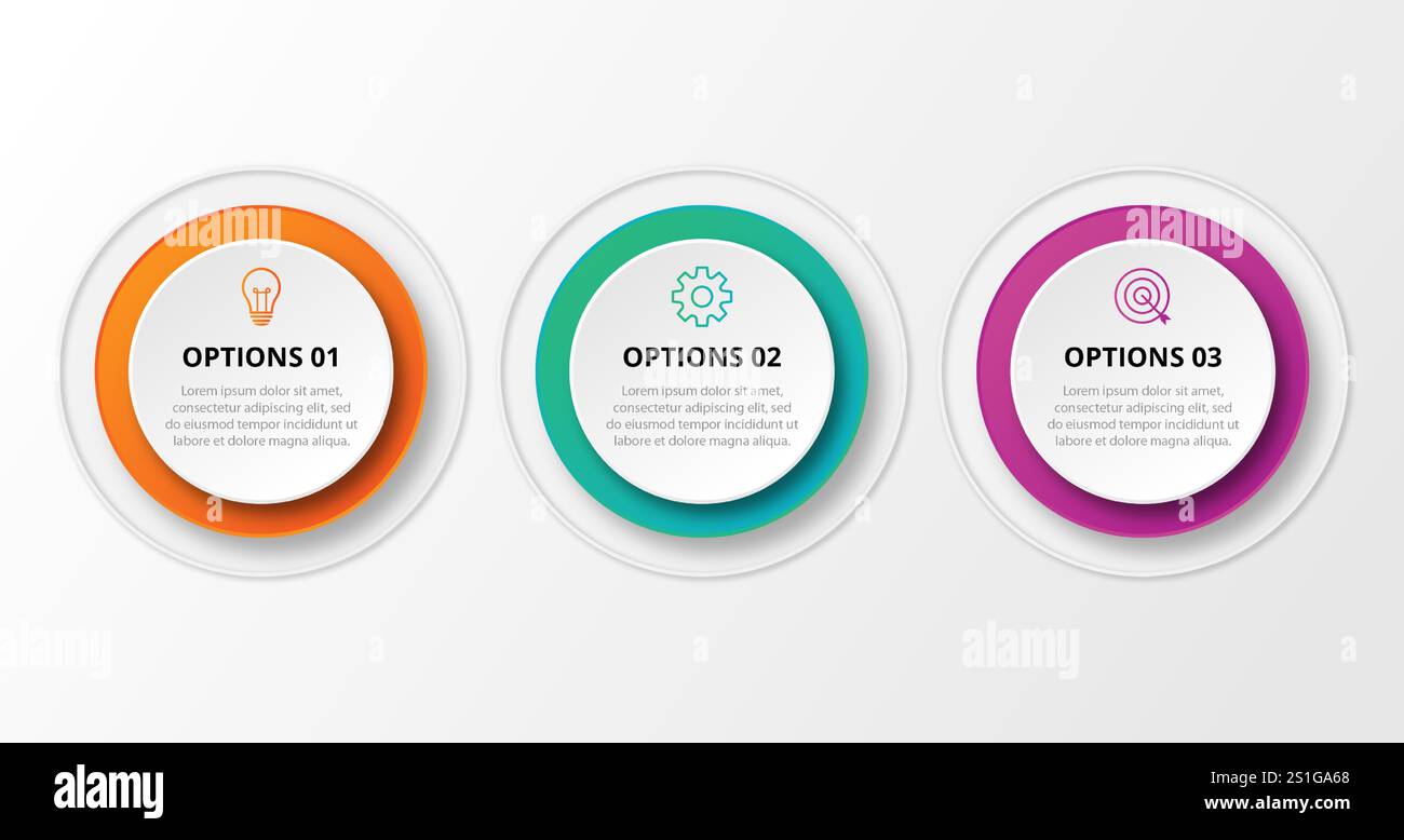 Presentation business infographic template with 3 options. Vector illustration Stock Vector ...