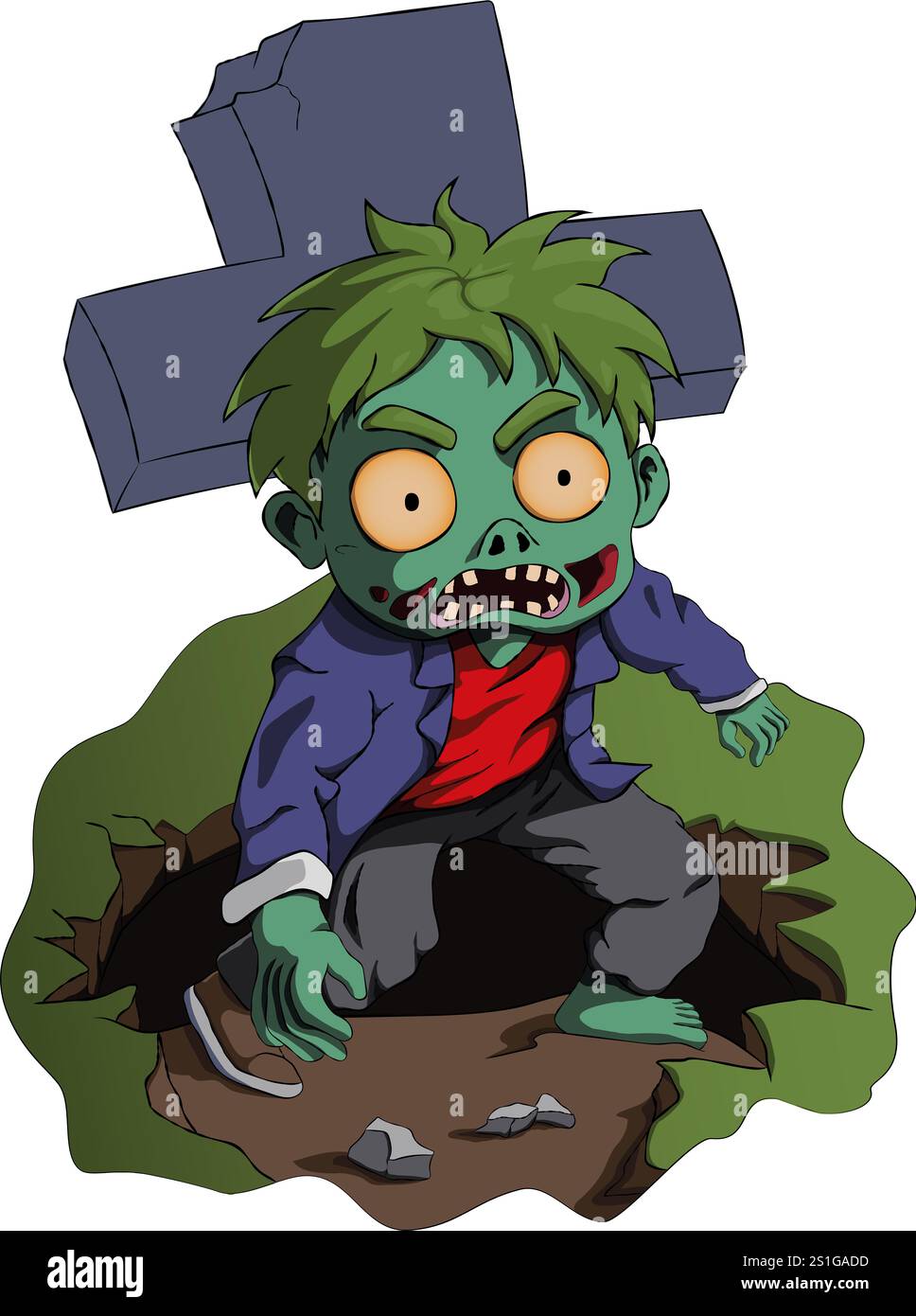 zombie coming out of his grave Stock Photo - Alamy