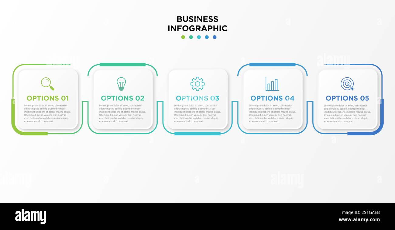 Presentation business infographic template with 5 options. Vector ...