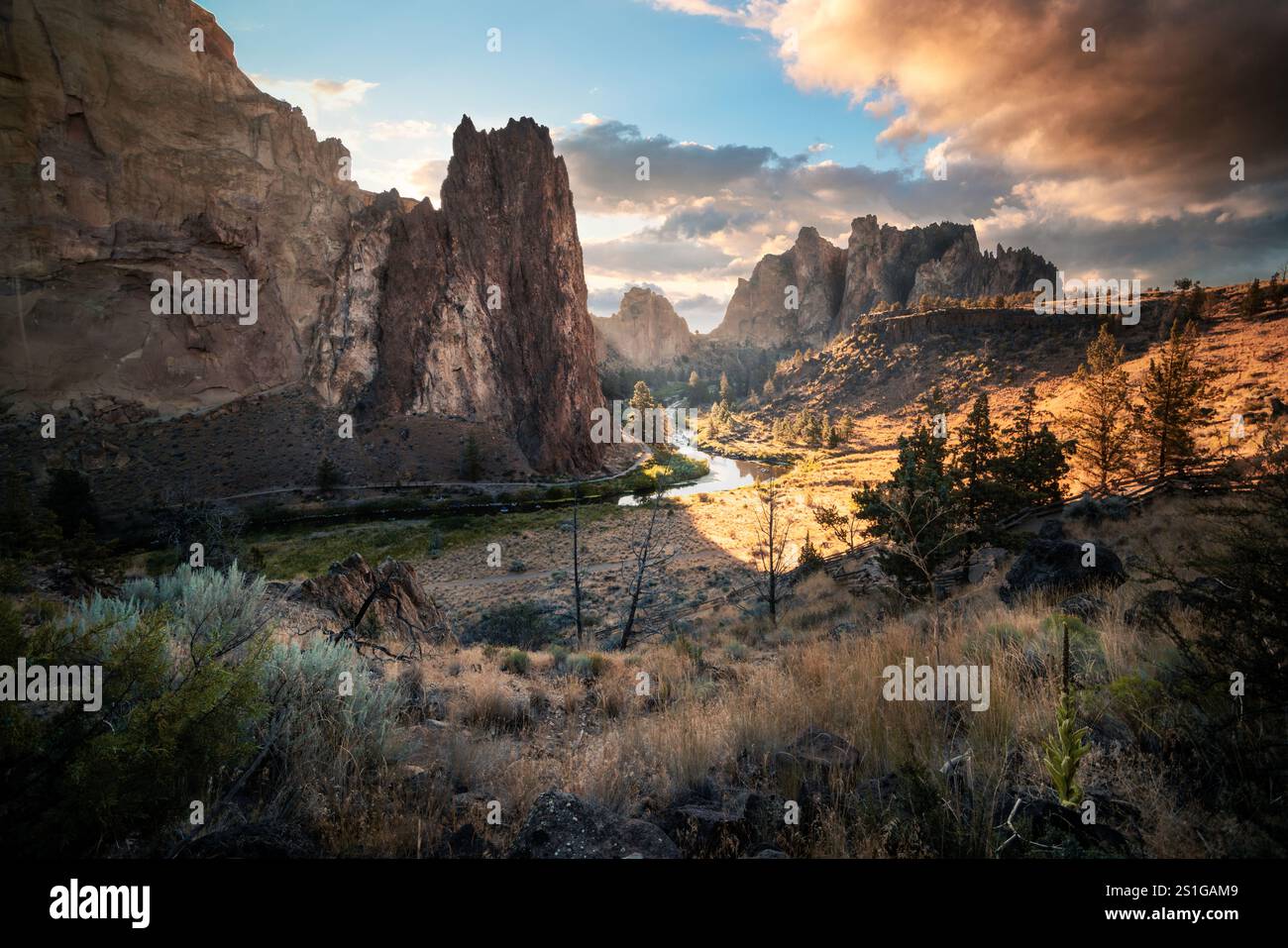 Stunning Scenic Canyon with River Amid Sunset Hues and Dramatic ...