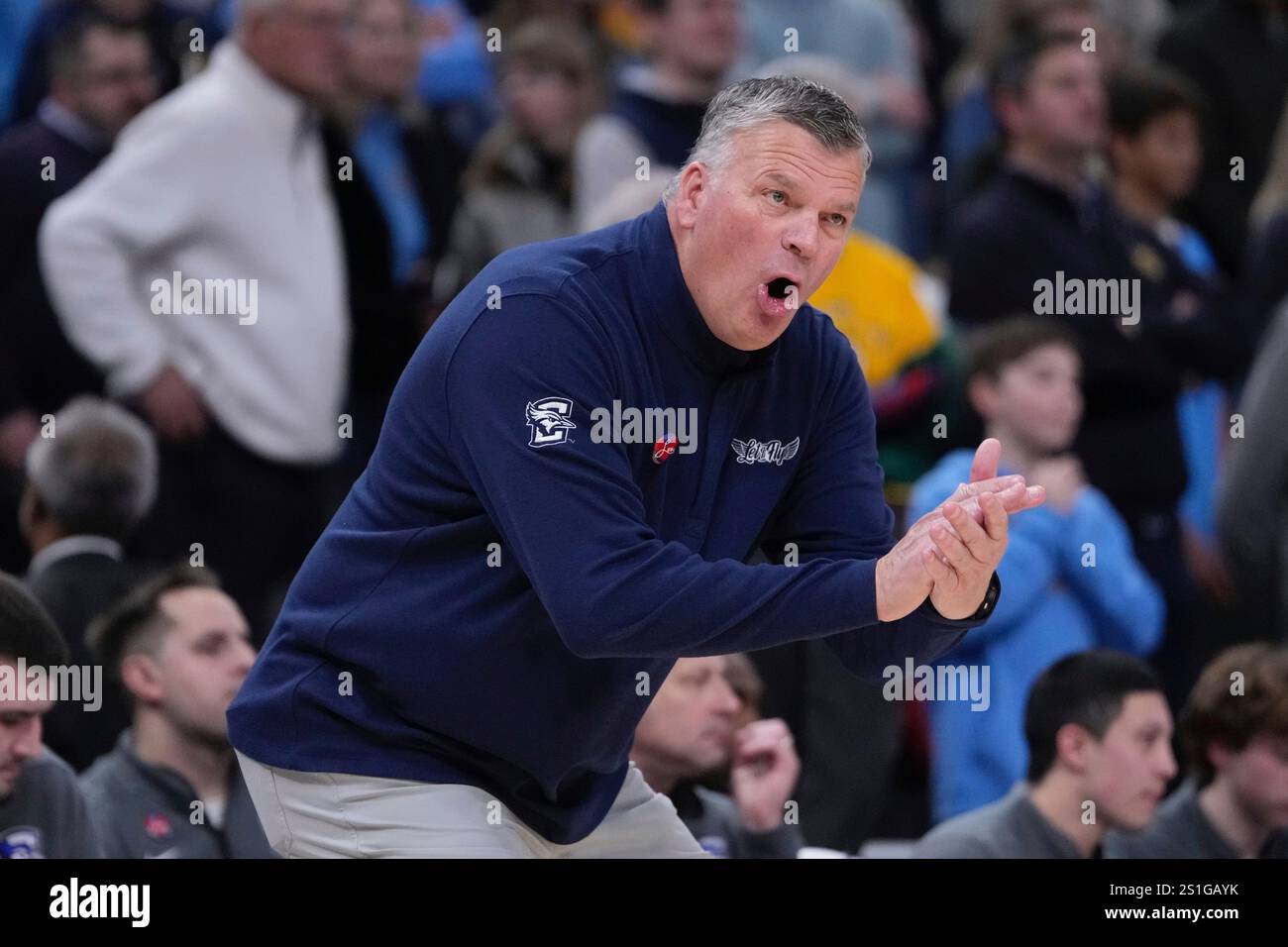Creighton head coach Greg McDermott reacts during the first half of an ...
