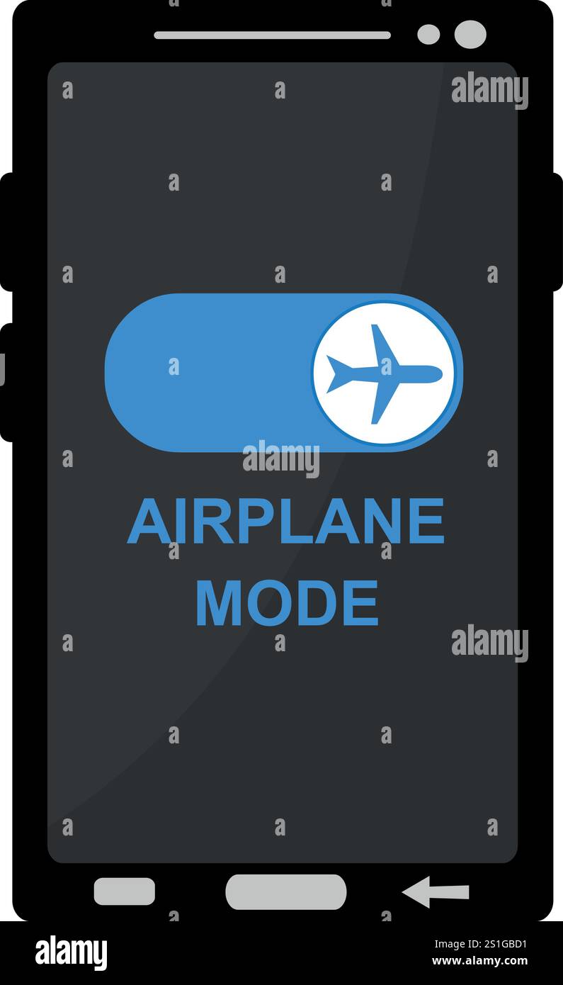 vector illustration smartphone and airplane mode icon Stock Vector Image & Art - Alamy