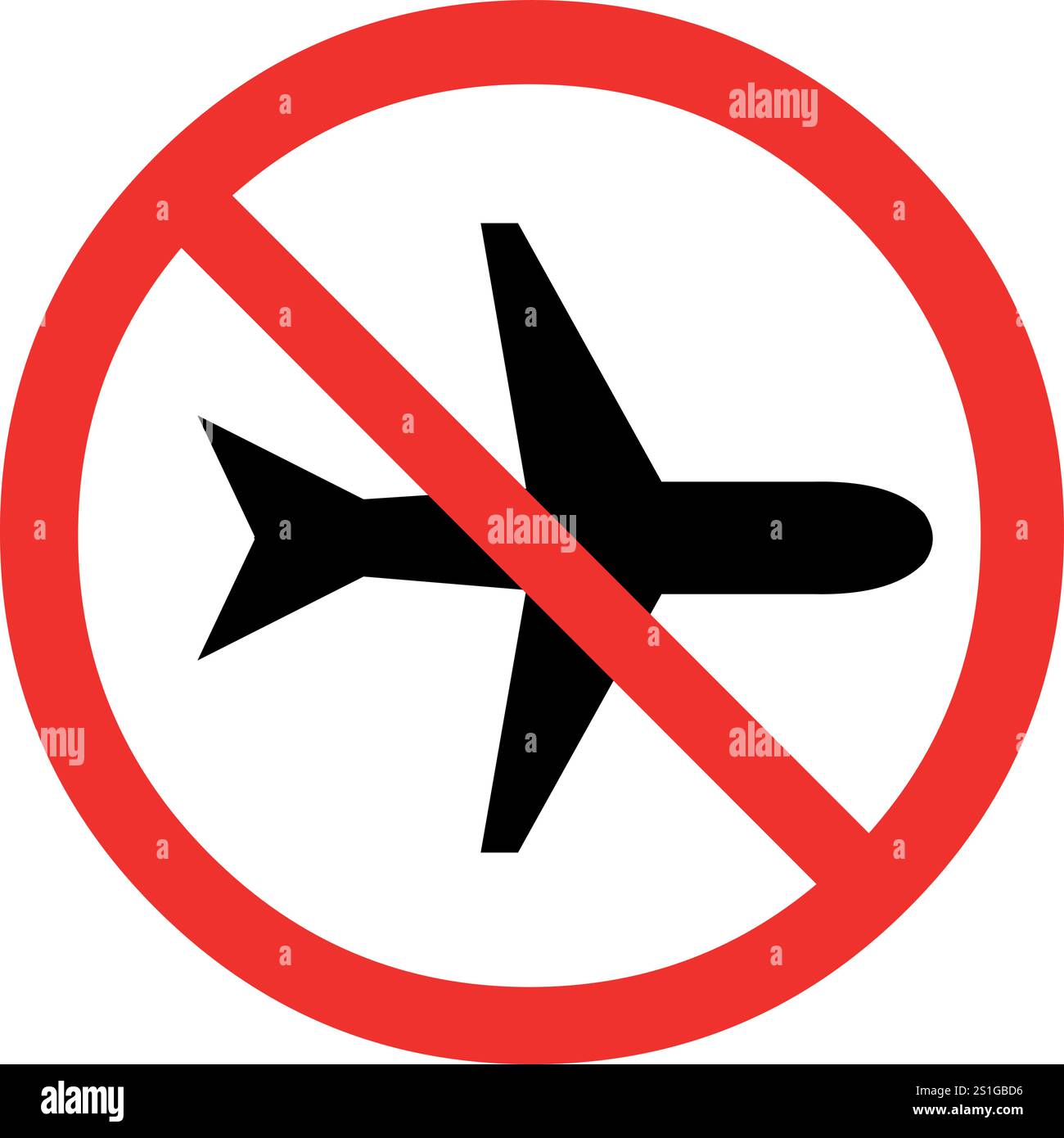 vector illustration airplane icon and stop or prohibited signage, in ...