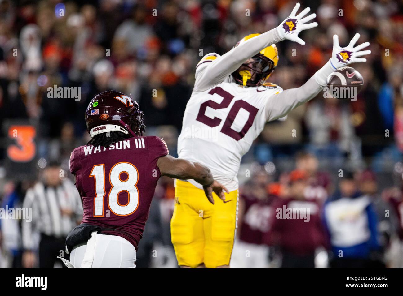 Charlotte, NC, USA. 3rd Jan, 2025. Virginia Tech quarterback William ...