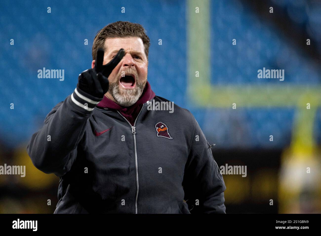 January 3, 2025: Virginia Tech head coach Brent Pry reacts to a call ...
