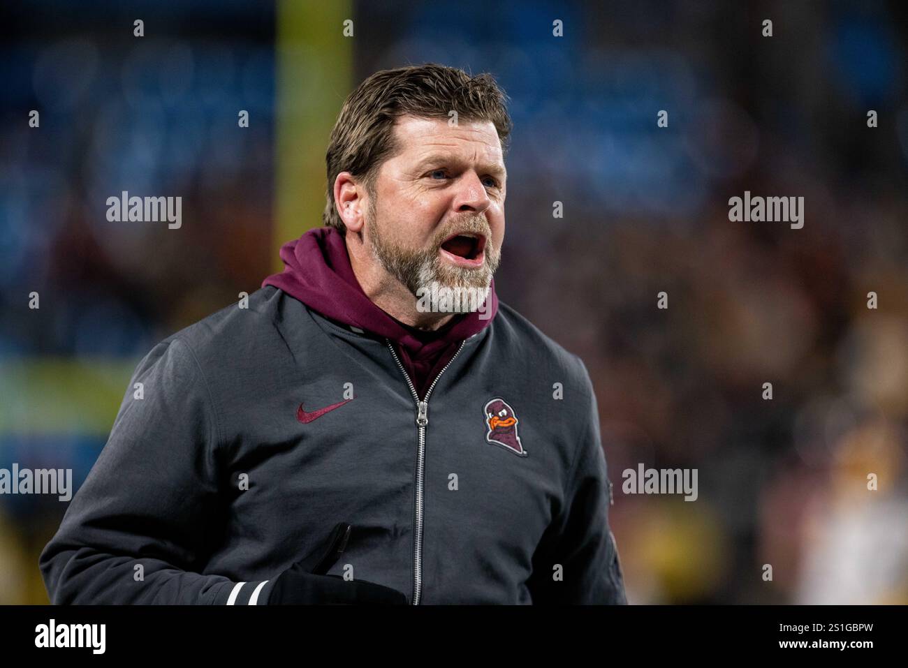 Charlotte, NC, USA. 3rd Jan, 2025. Virginia Tech head coach Brent Pry ...