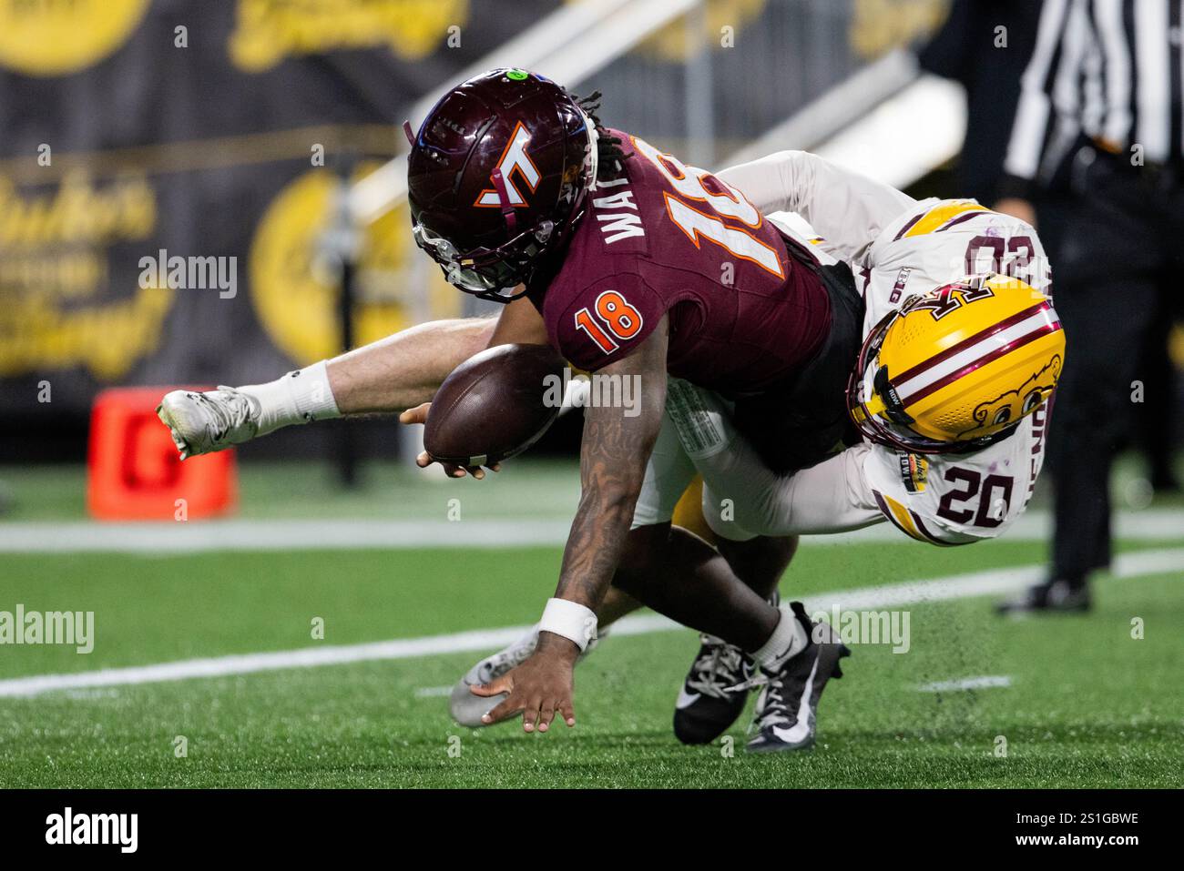 Charlotte, NC, USA. 3rd Jan, 2025. Virginia Tech quarterback William ...