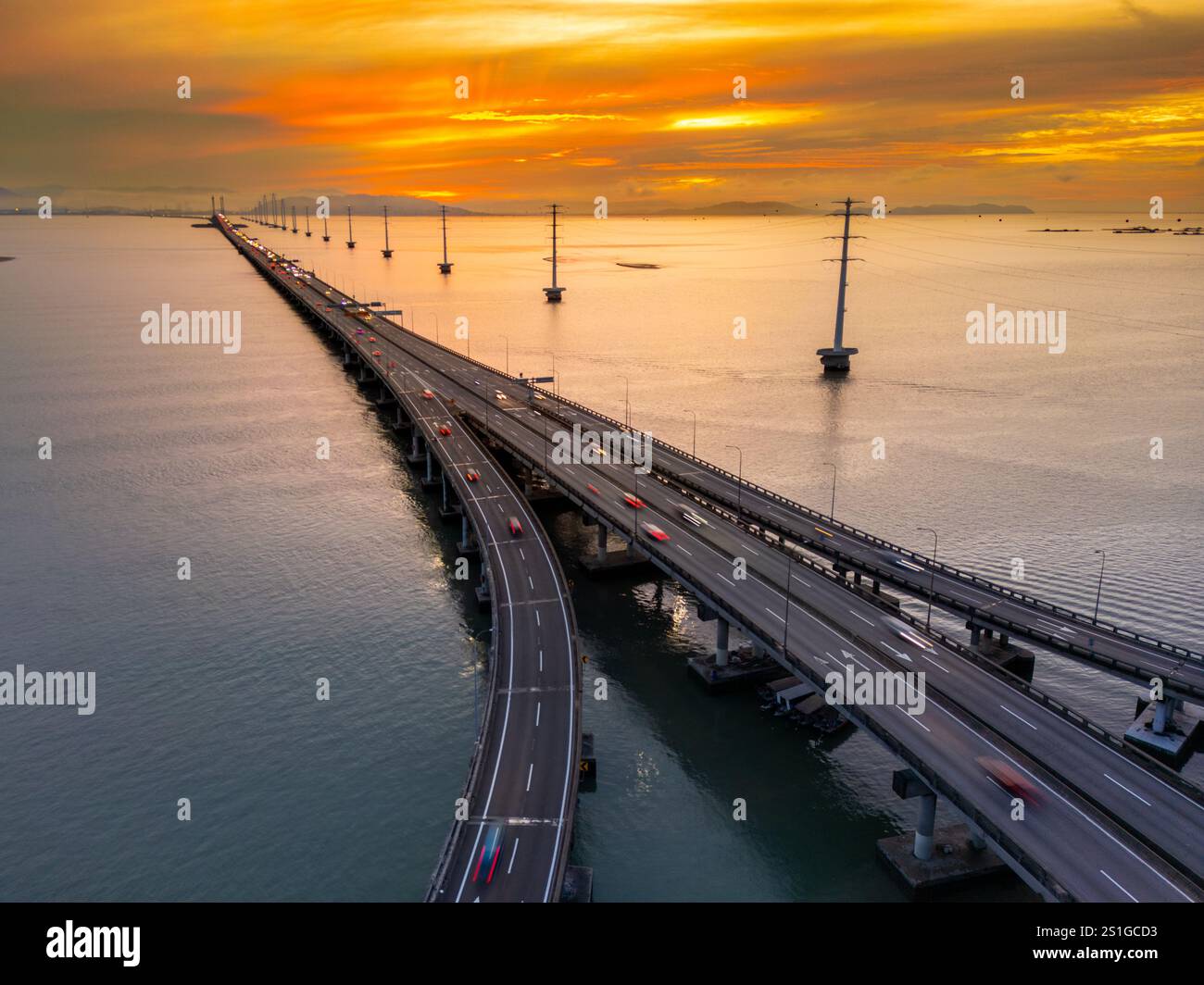 Aerial view of Pulau Pinang bridge Stock Photo - Alamy