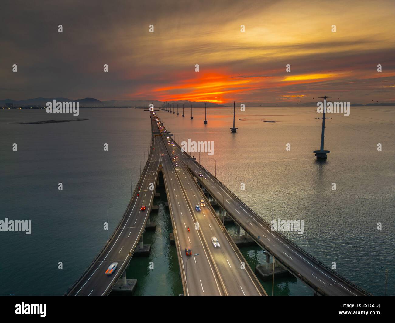 Aerial view of Pulau Pinang bridge Stock Photo - Alamy