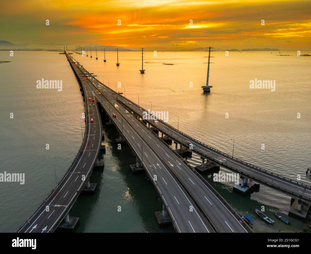 Aerial view of Pulau Pinang bridge Stock Photo - Alamy