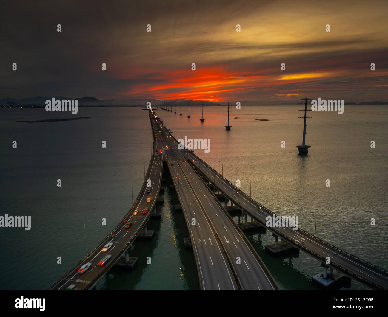 Aerial view of Pulau Pinang bridge Stock Photo - Alamy