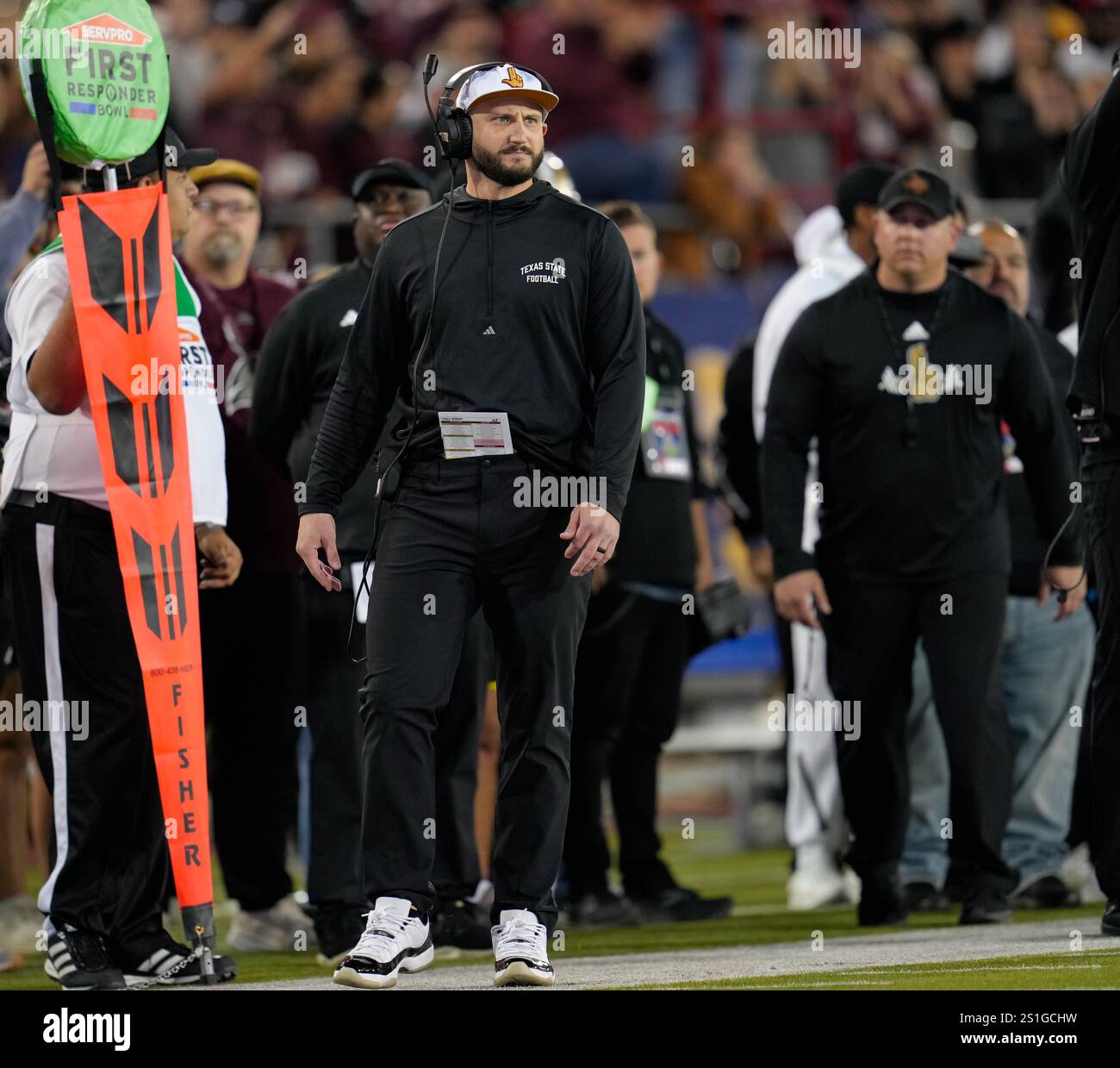 Dallas, Texas, USA. 3rd Jan, 2025. Texas State head coach GJ KINNE ...