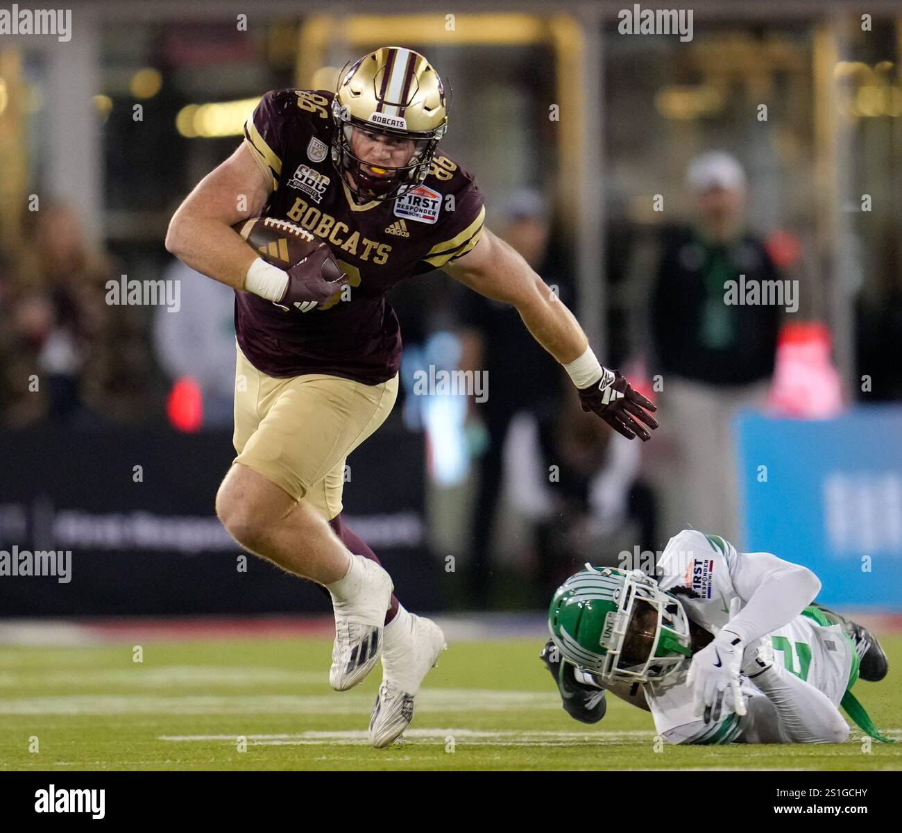 Dallas, Texas, USA. 3rd Jan, 2025. Texas State tight end TITUS LYONS ...