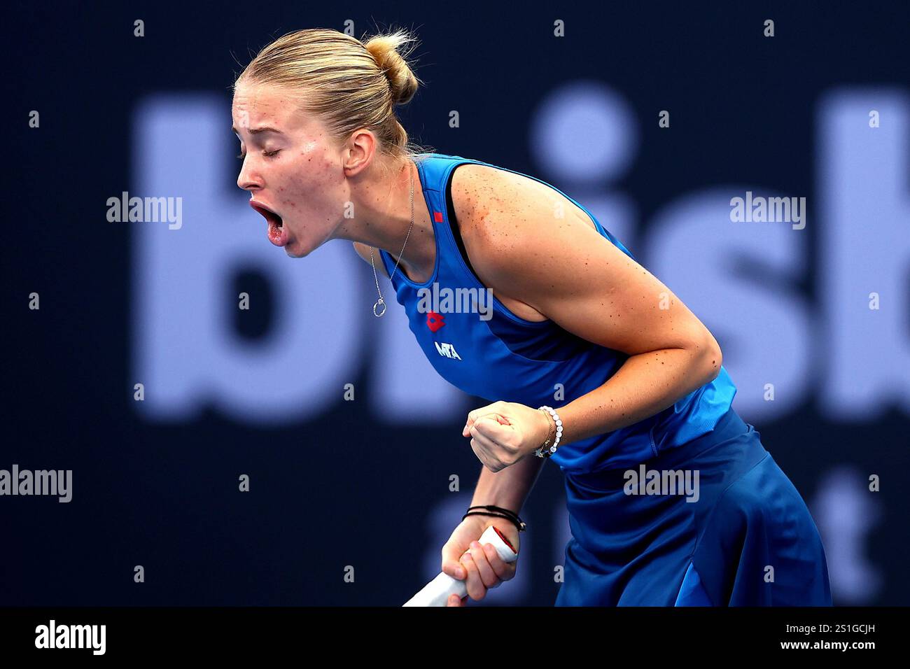 Russias Polina Kudermetova Reacts During Their Semi Final Tennis Match Against Ukraines