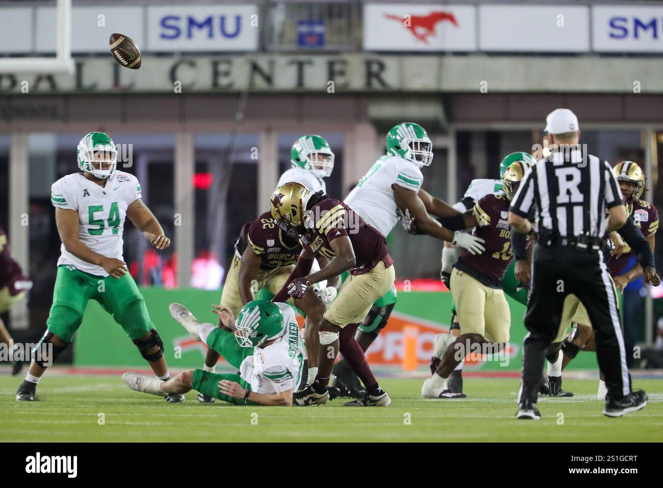 January 3, 2025, Dallas, Texas, USA: A hard hit from Texas Stateâ€™s ...