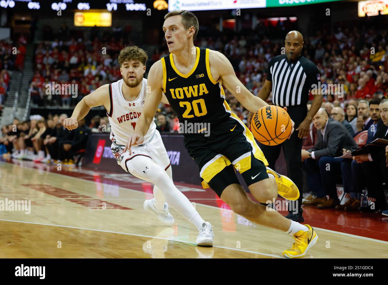 Madison, WI, USA. 3rd Jan, 2025. Iowa Hawkeyes forward Payton Sandfort ...