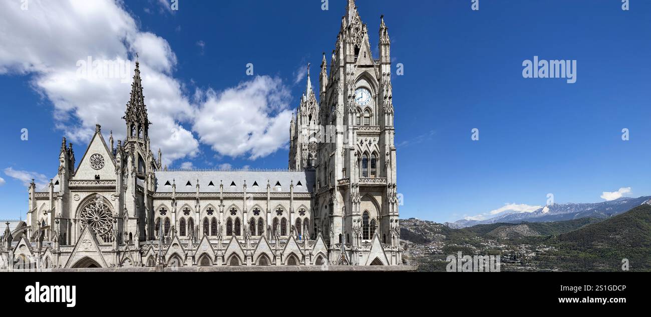 Cathedral Basilica of National Vow in historic center of Quito, Ecuador ...