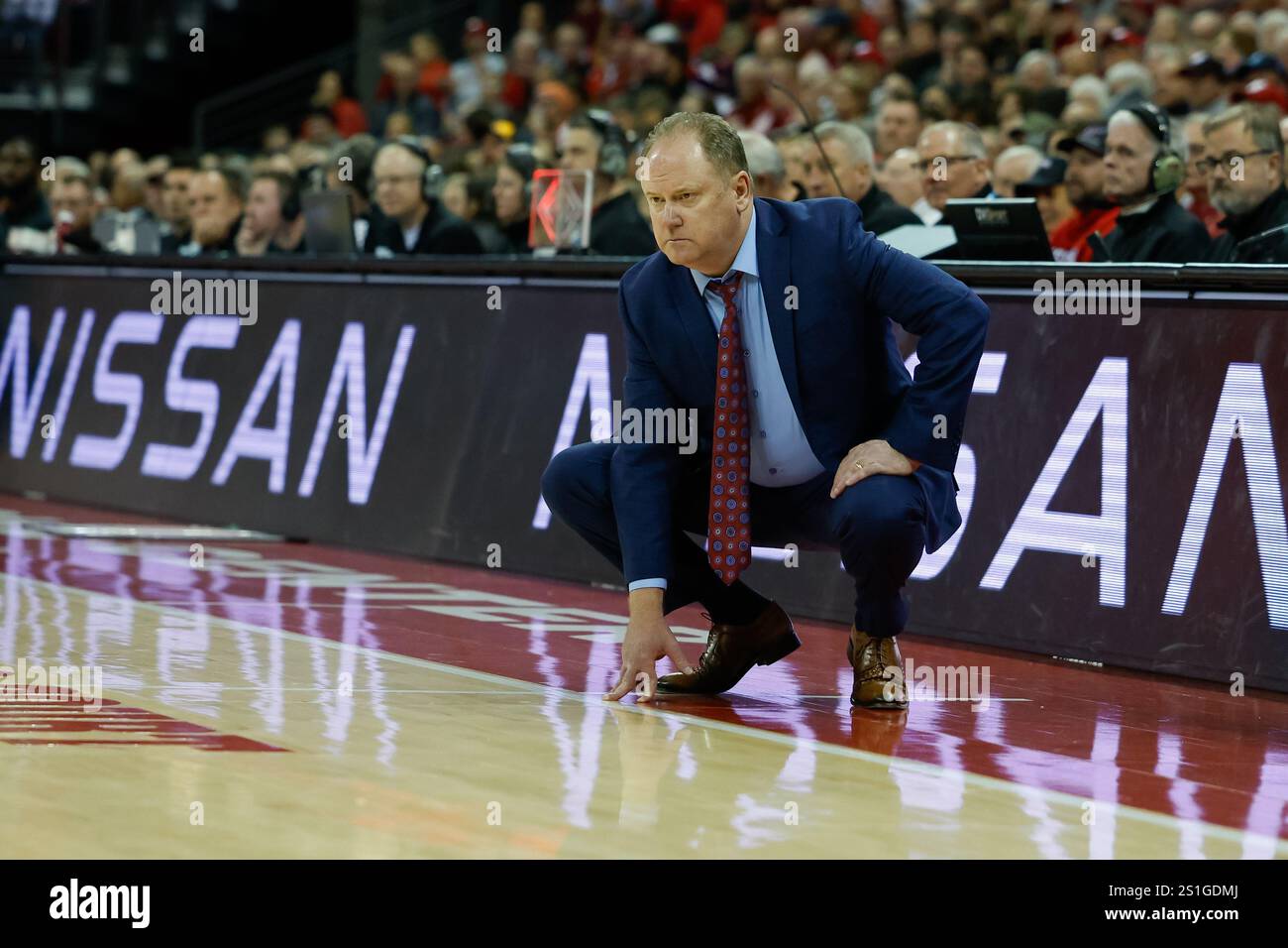 Madison, WI, USA. 3rd Jan, 2025. Wisconsin Badgers head coach Greg Gard ...